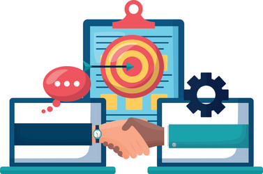 Hands business persons done deal with document Vector Image