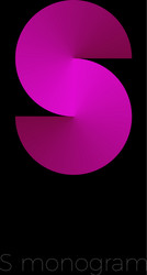 S c letters monogram pink lines logo Royalty Free Vector