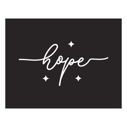 Hope cursive lettering Royalty Free Vector Image
