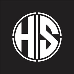 Hs logo monogram isolated with frame shield shape Vector Image