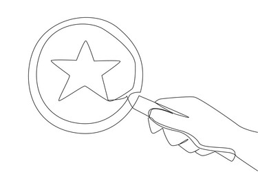Continuous one line drawing of big hand holding Vector Image