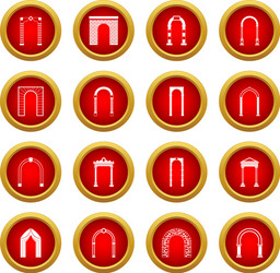 Arch set icons purple Royalty Free Vector Image