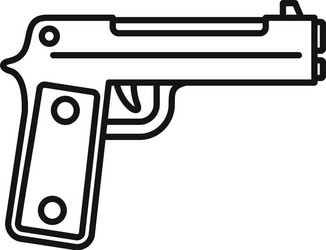 Policeman pistol icon outline style Royalty Free Vector
