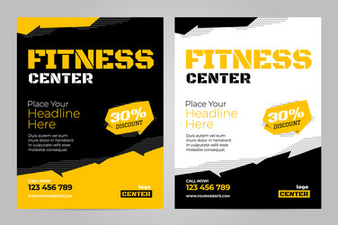 Gym and fitness banner promotion template Vector Image