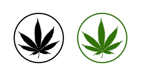 Black marijuana leaf icon isolated on white Vector Image