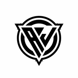 Modern Initial Logo - AJ Triangle Circle Vector Image