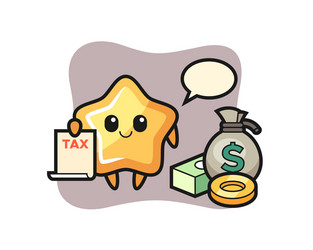 Star cartoon is graduation with a giant pencil Vector Image