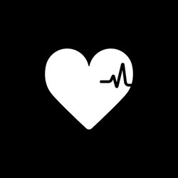 Heartbeat line heart cardio outline Royalty Free Vector