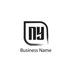 Initial letter ny logo template design Royalty Free Vector