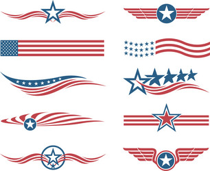 Usa star flag design elements logo Royalty Free Vector Image