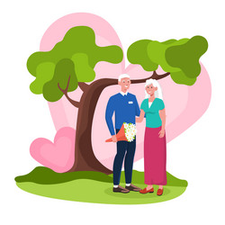 Couple under love tree Royalty Free Vector Image