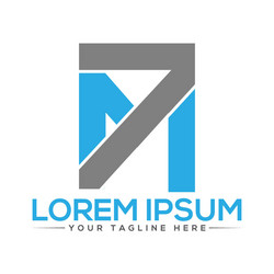Unique m7 letter logo design Royalty Free Vector Image