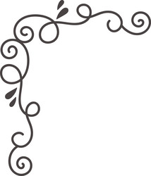 Corner border calligraphy line Royalty Free Vector Image