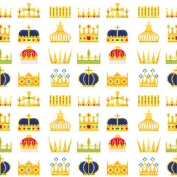 Crown king vintage premium seamless pattern Vector Image