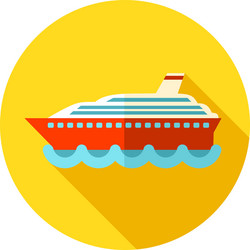 Cruise transatlantic liner ship flat icon Vector Image
