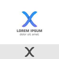 Cross line letter x logo Royalty Free Vector Image