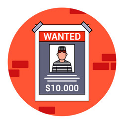 A wanted criminal is reward Royalty Free Vector Image