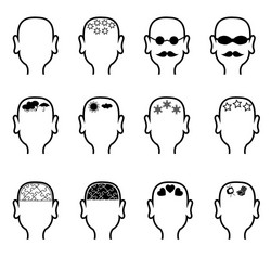 Empty mans head outline Royalty Free Vector Image