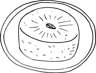 Traditional indian sweets sandesh on plate sketch Vector Image