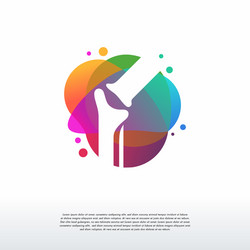 Colorful bone logo knee logo designs template Vector Image