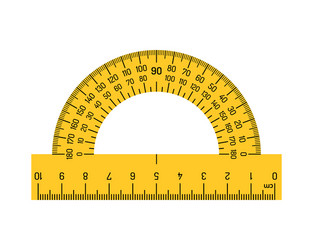 Circular protractor angles measuring tool round Vector Image