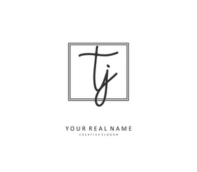 Tj initial letter handwriting and signature logo Vector Image