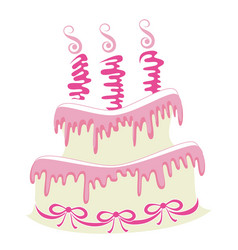 Birthday cake with calligraphy Royalty Free Vector Image