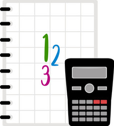 Math class lettering with formulas on a notebook Vector Image
