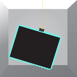 Colored stamp stuck binder clip and string Vector Image