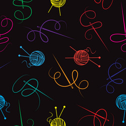 Needle thread ball of wool seamless background Vector Image
