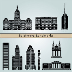 Baltimore City Skyline Silhouette Vector Images (76)