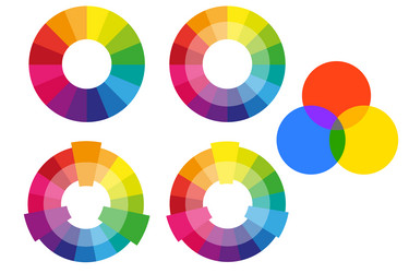 Complementary color wheel flat icon Royalty Free Vector