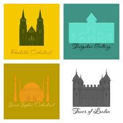 Famous place and monument around the world Vector Image