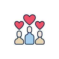 Continuous line three hearts hearts Royalty Free Vector