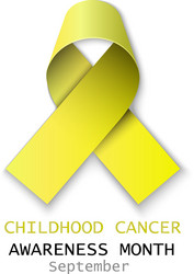 Realistic gold ribbon childhood cancer awareness Vector Image
