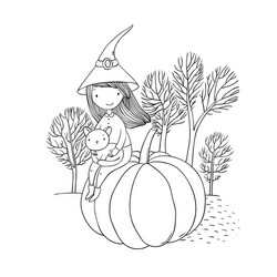 Autumn theme halloween Royalty Free Vector Image