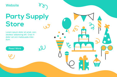 Event service flat line web page with text space Vector Image