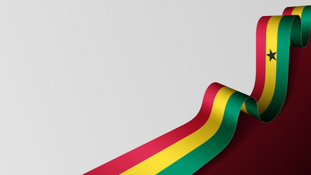 Ghana ribbon flag background Royalty Free Vector Image