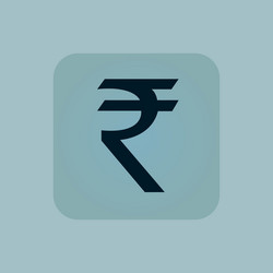 Pale blue rupee message icon Royalty Free Vector Image
