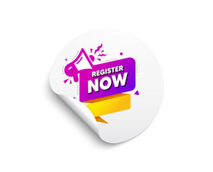 Register now paper banner free registration tag Vector Image