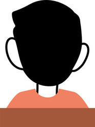 Cartoon boy head from behind Royalty Free Vector Image