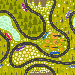 Seamless pattern top view of roads Royalty Free Vector Image