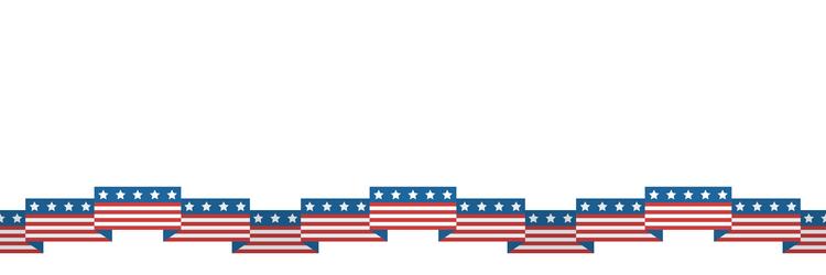 Seamless border with usa flag colors Royalty Free Vector