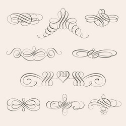 Calligraphy elements set Royalty Free Vector Image