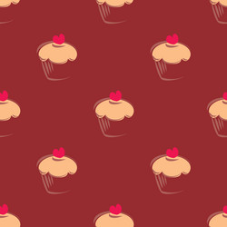 Seamless cupcake pattern texture or background Vector Image