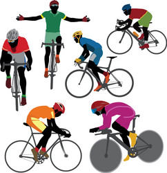 Professional cyclist riding a road bike Royalty Free Vector