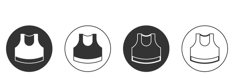 Black female crop top icon isolated on white Vector Image