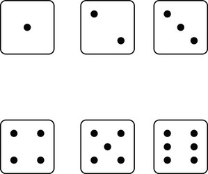 Dice black and white flat Royalty Free Vector Image