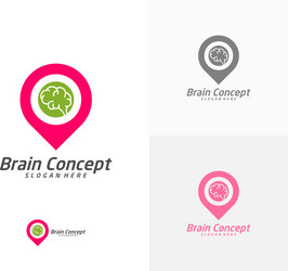 Brain point logo design template think idea Vector Image