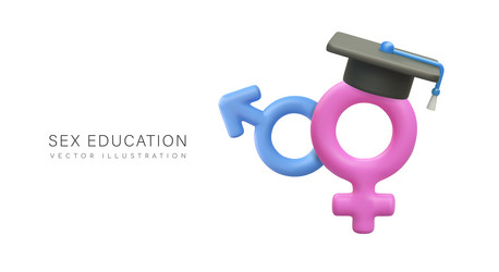 Lessons of sexual education male and female Vector Image